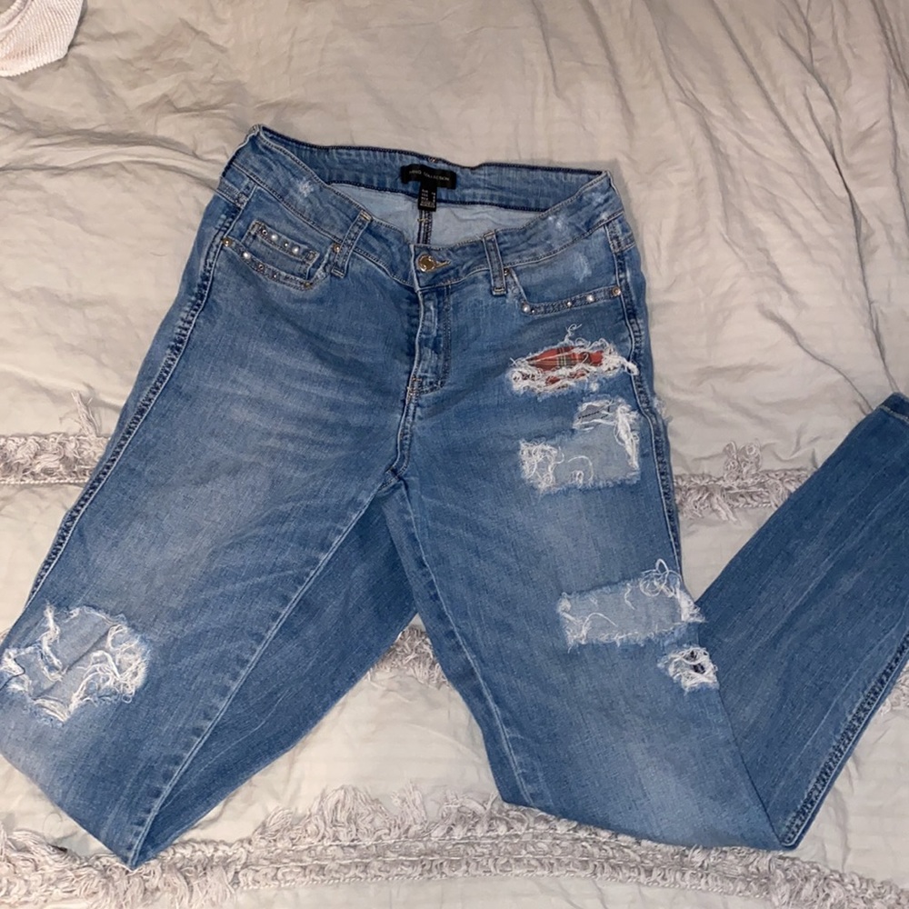 Mng Collection Ripped High Waisted Jeans - Gem